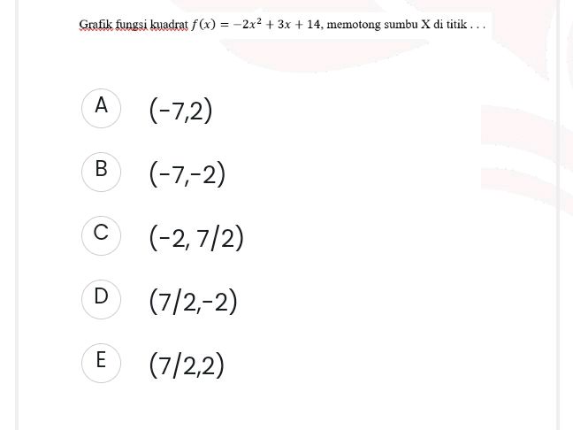 Grafik fungsi kuadrat $f(x) = -2x^2 + 3x + | StudyX