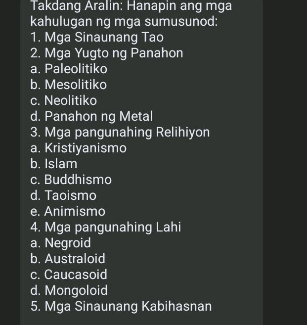 Takdang Aralin: Hanapin ang mga kahulugan ng | StudyX