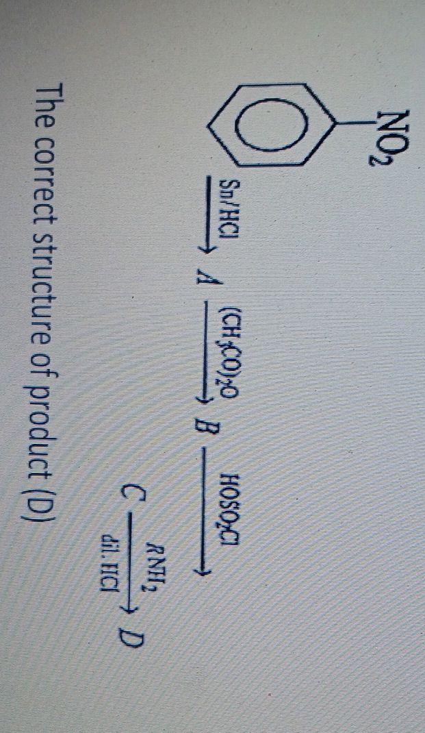 The correct structure of product (D) | StudyX