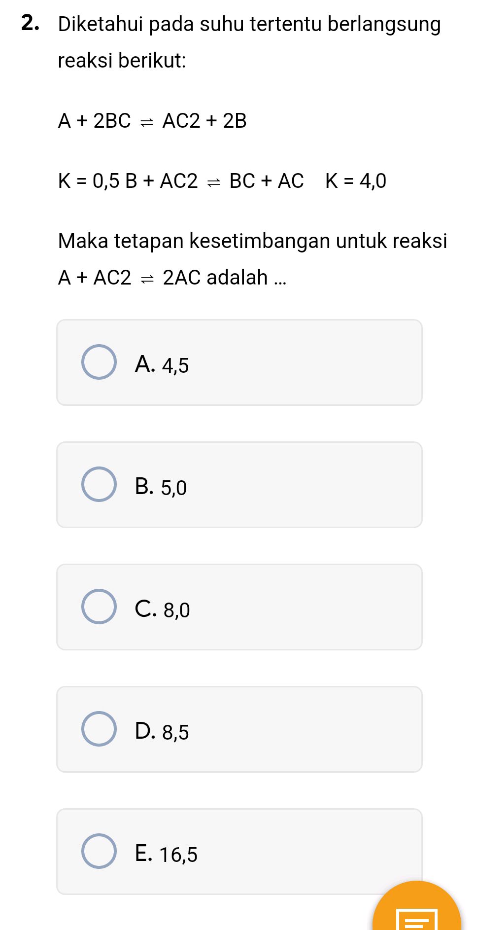 2. Diketahui pada suhu tertentu berlangsung | StudyX