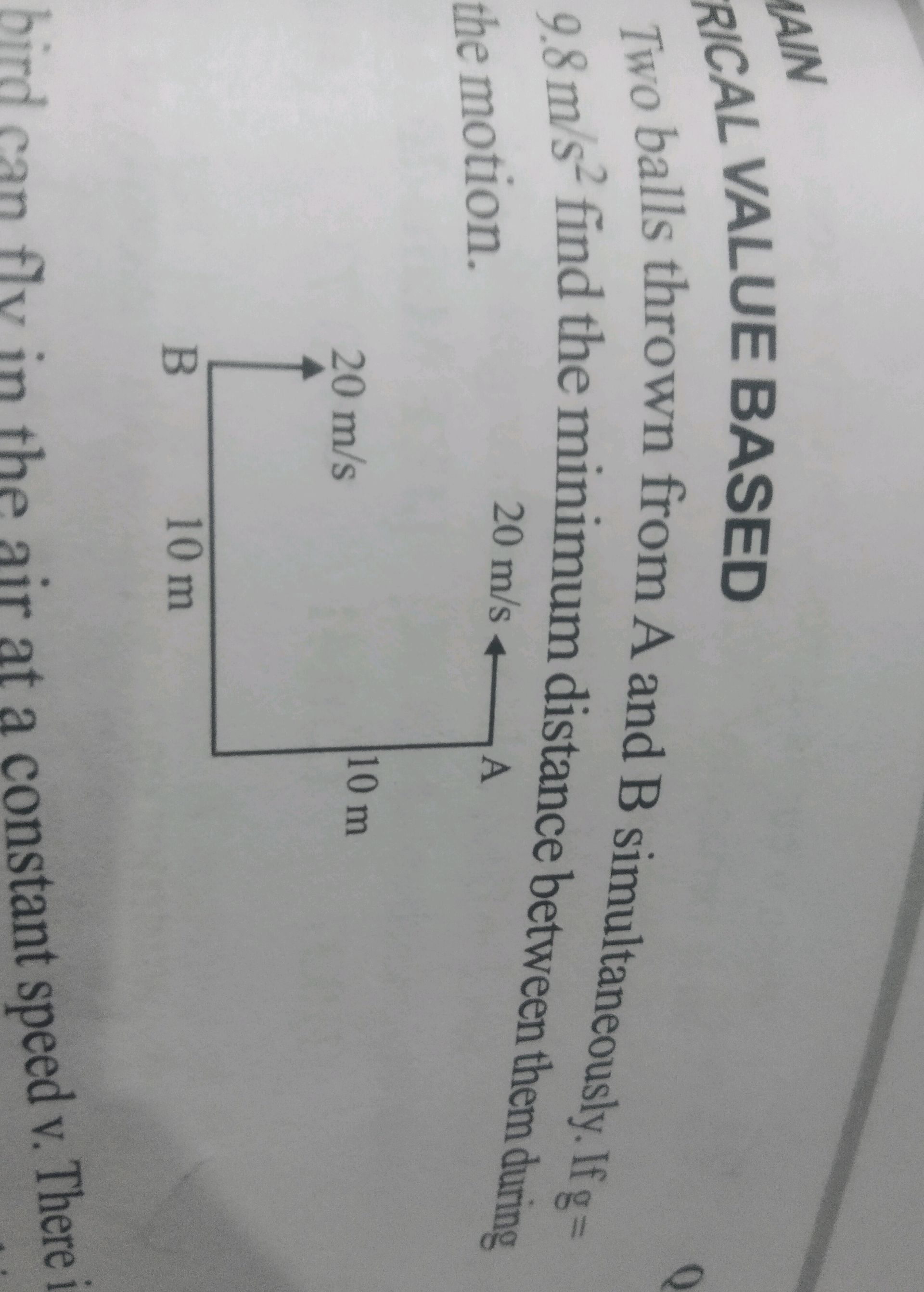 Two balls thrown from A and B | StudyX