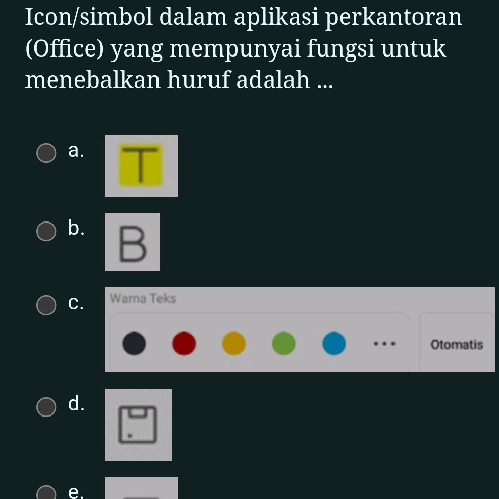 Icon/simbol dalam aplikasi perkantoran | StudyX