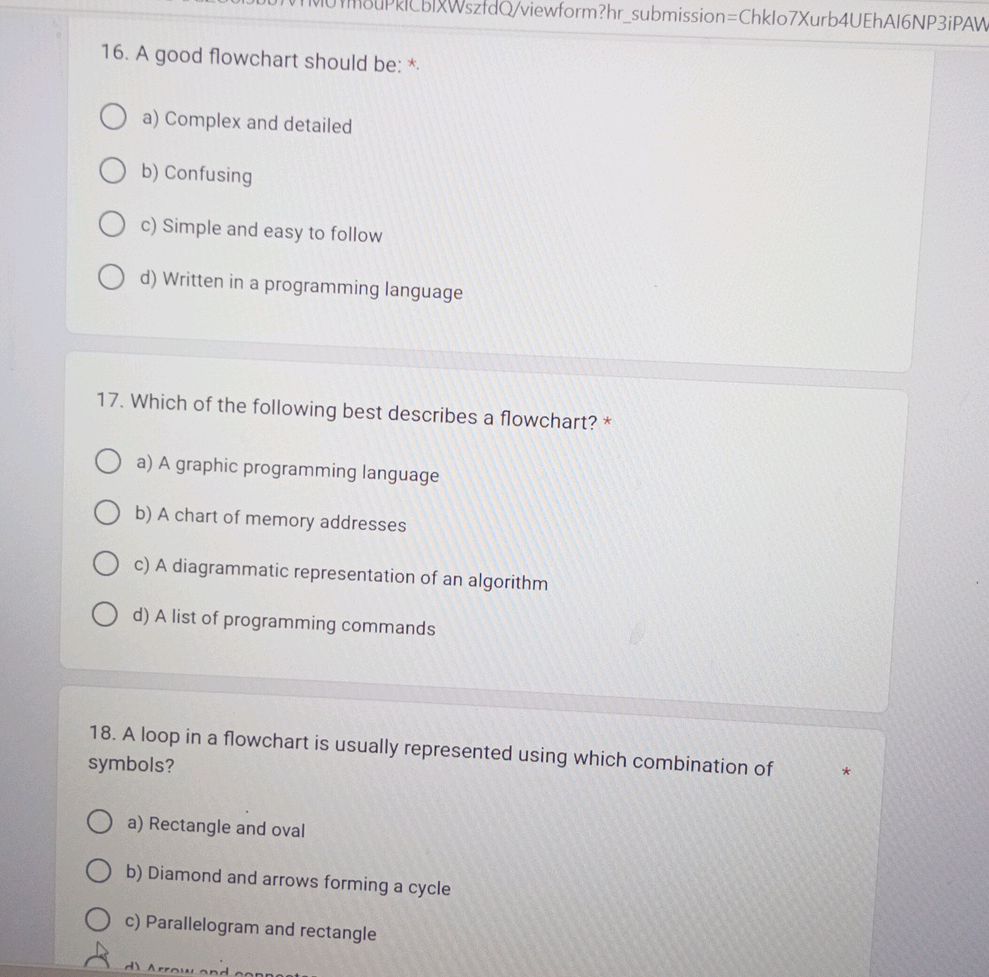 16. A good flowchart should be: a) Complex | StudyX