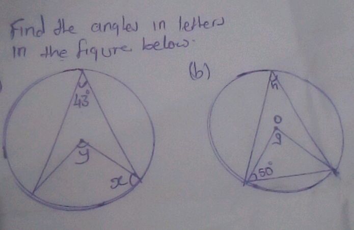 Find the angles in letters in the figure | StudyX