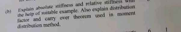 (b) Explain absolute stiffness and relative | StudyX