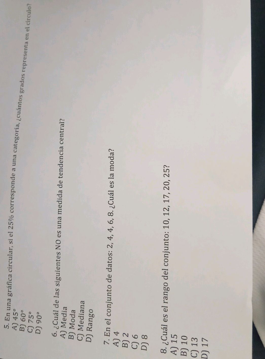 5. En una gráfica circular, si el 25% | StudyX