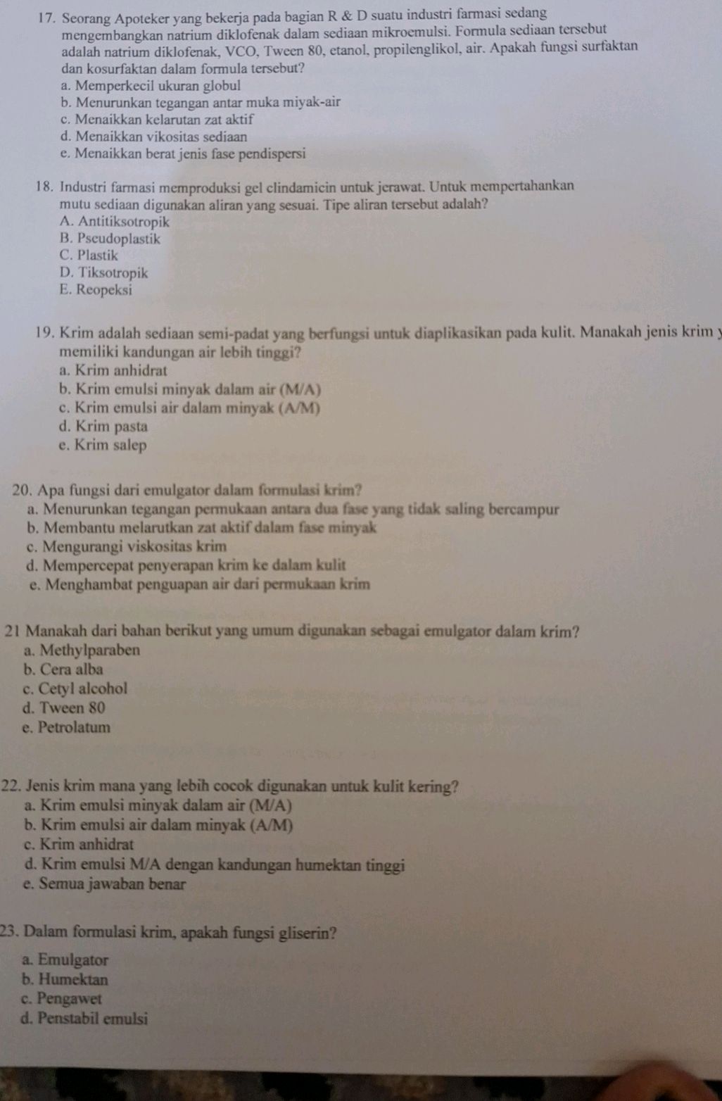 17. Seorang Apoteker yang bekerja pada | StudyX