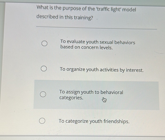 What is the purpose of the 'traffic light' | StudyX