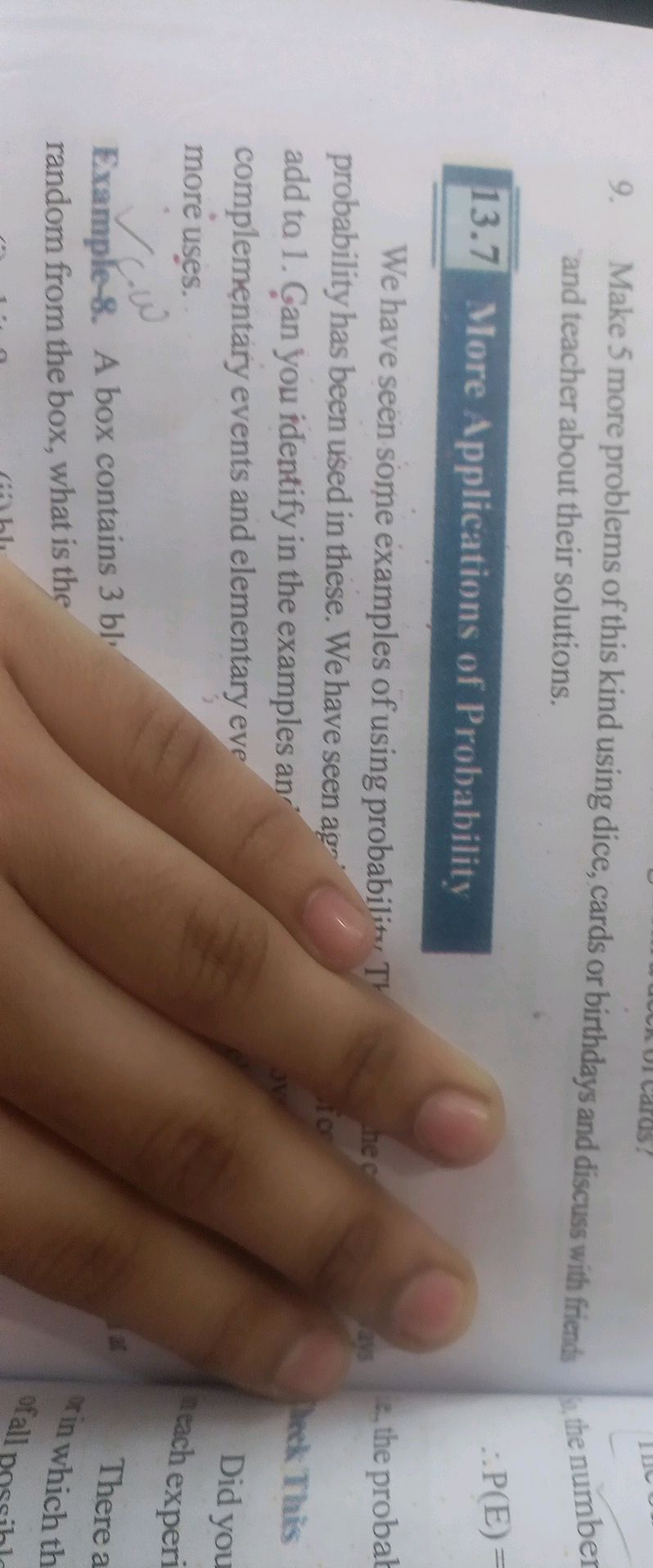 Example 8. A box contains 3 bl random from | StudyX