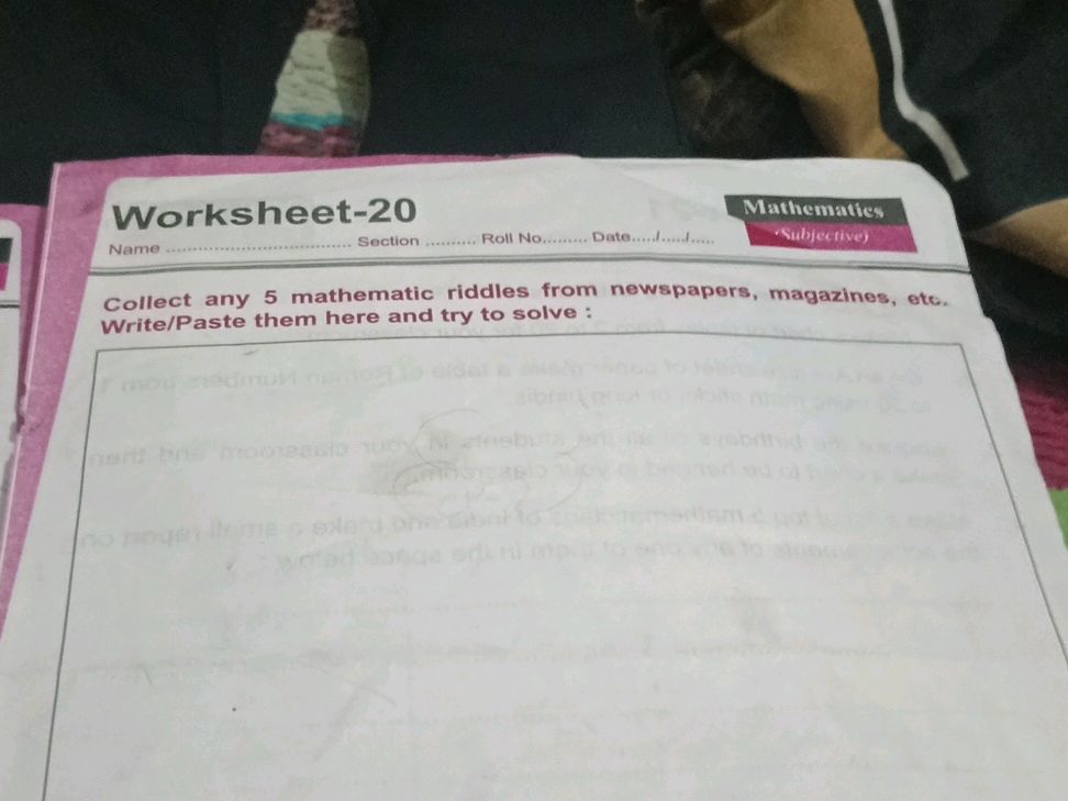 Collect any 5 mathematic riddles from | StudyX