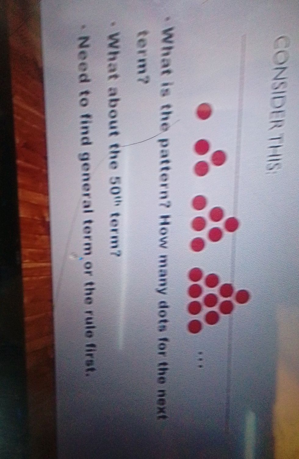 What is the pattern? How many dots for the | StudyX