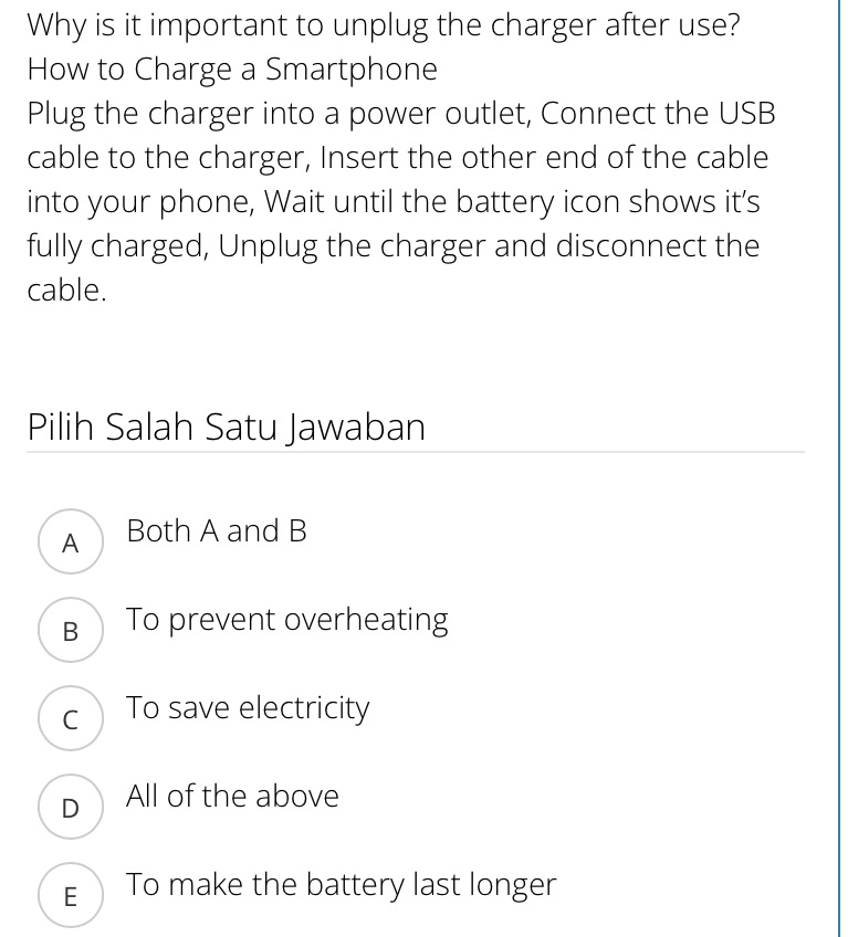 Why is it important to unplug the charger | StudyX