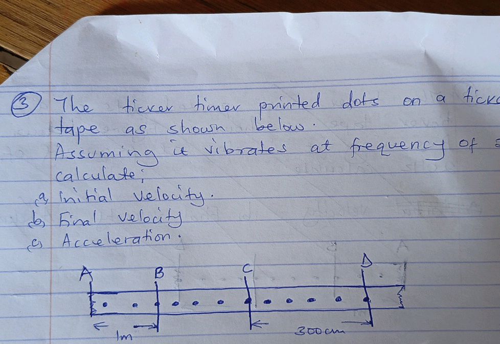 3 The ticker timer printed dots on a ticker | StudyX