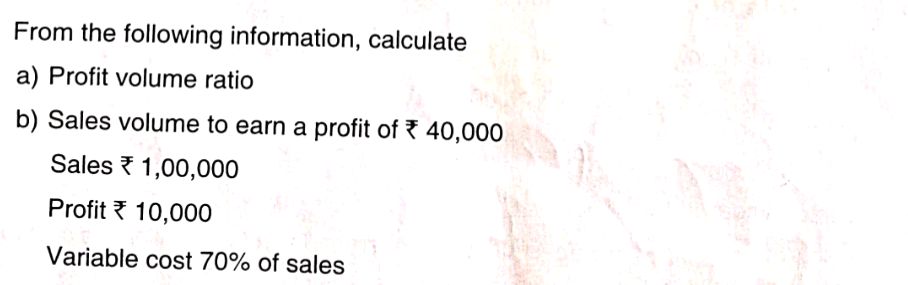 From the following information, calculate | StudyX