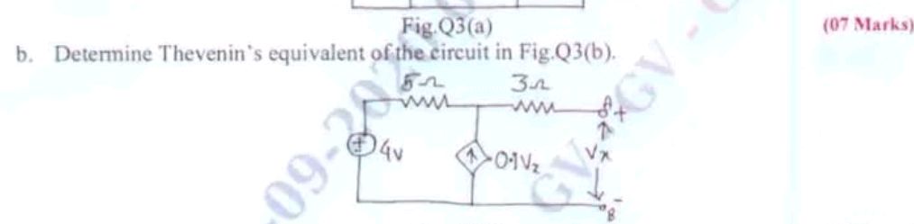 b. Determine Thevenin's equivalent of the | StudyX