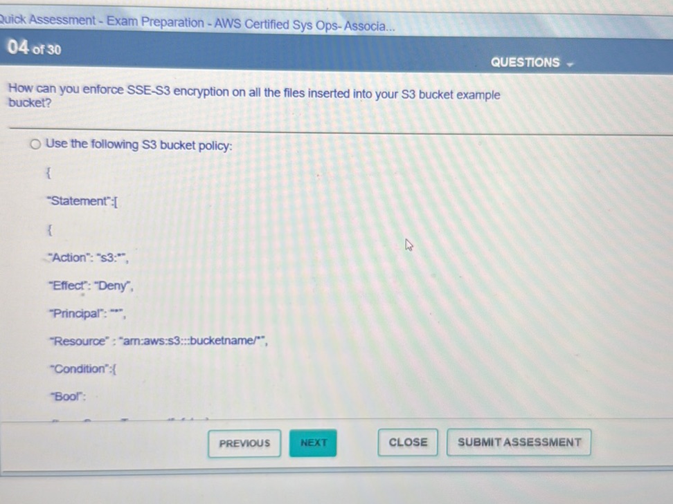 How can you enforce SSE-S3 encryption on all | StudyX