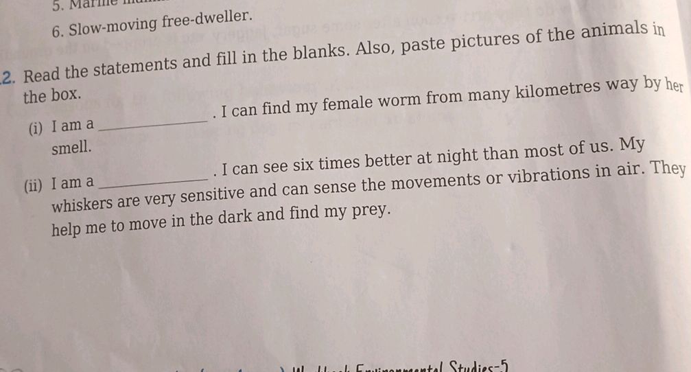 2. Read the statements and fill in the | StudyX