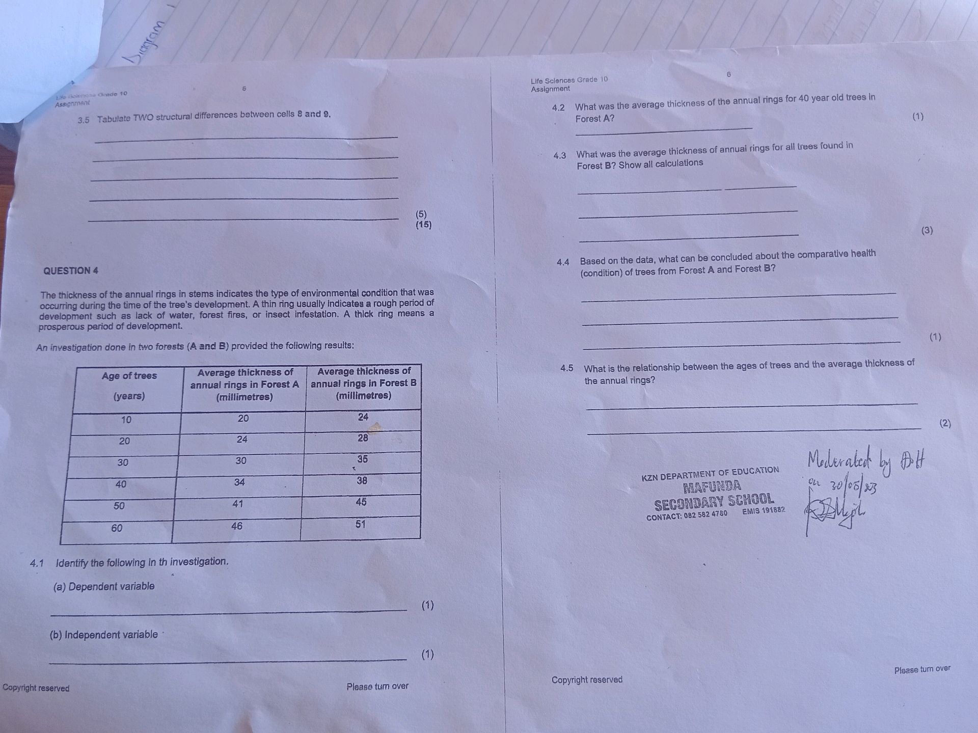 3.5 Tabulate TWO structural differences | StudyX