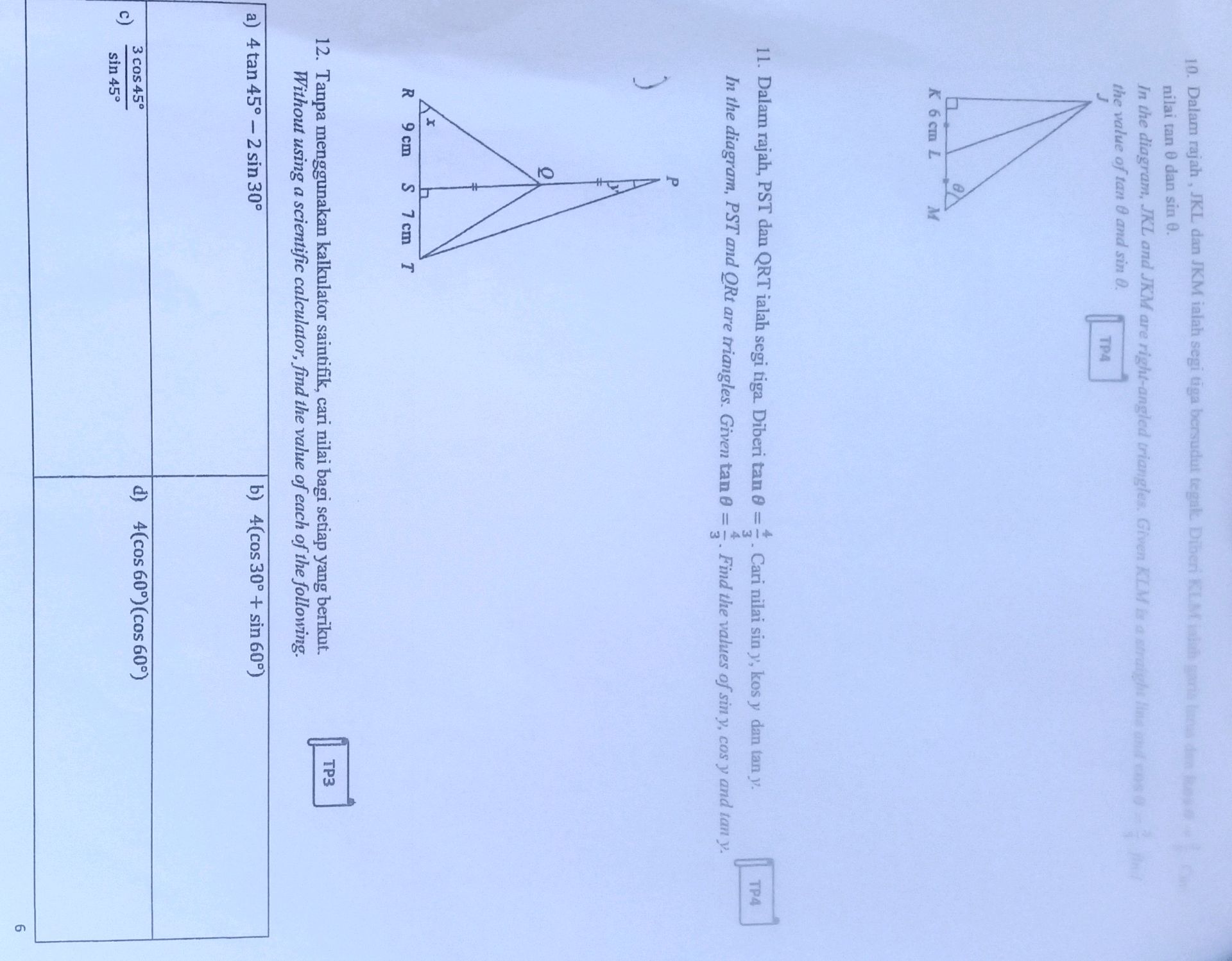 10. Dalam rajah, JKL dan JKM ialah segi tiga | StudyX