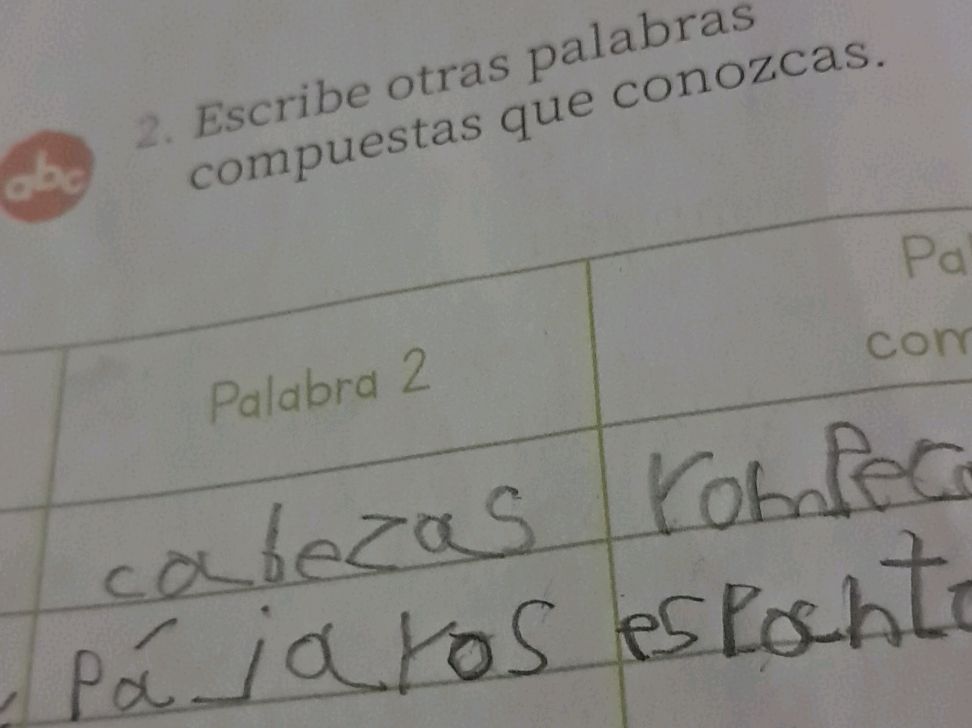 2. Escribe otras palabras compuestas que | StudyX