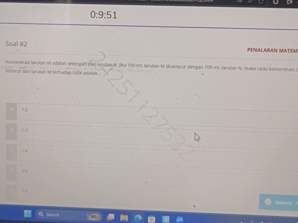 Soal #2 Konsentrasi larutan M adalah | StudyX