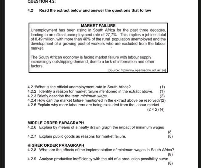 QUESTION 4.2: 4.2 Read the extract below and | StudyX