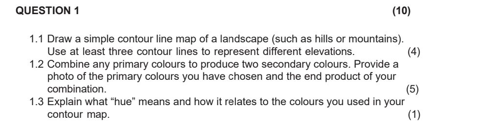 QUESTION 1 1.1 Draw a simple contour line
