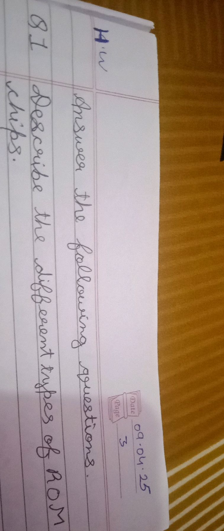 9. 1 Describe the different types of ROM | StudyX