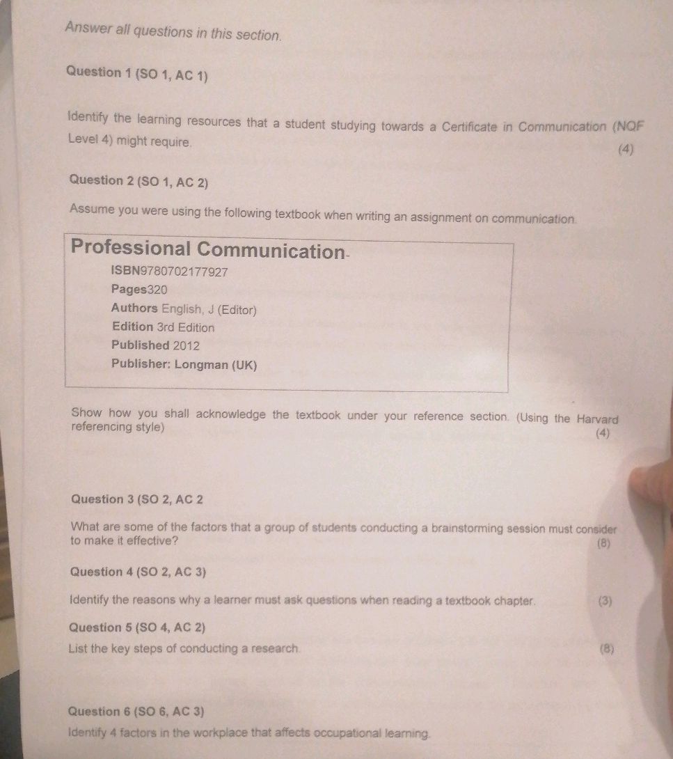 Answer all questions in this section. | StudyX