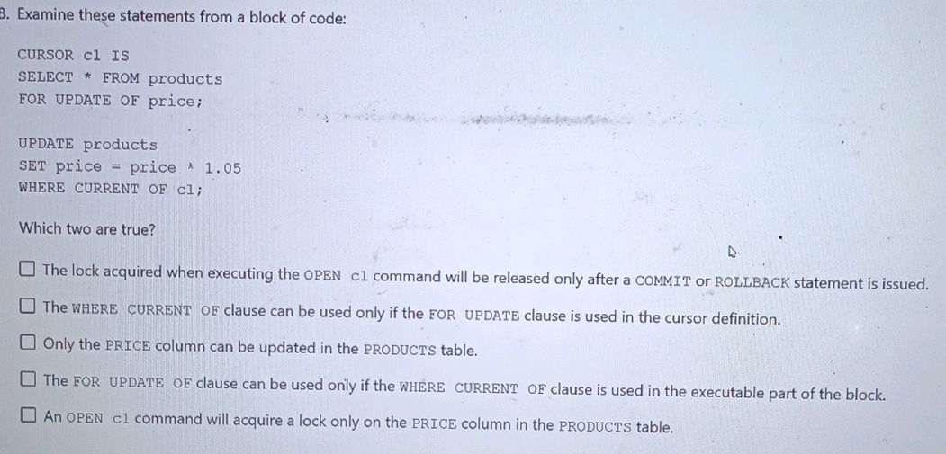 Examine these statements from a block of | StudyX