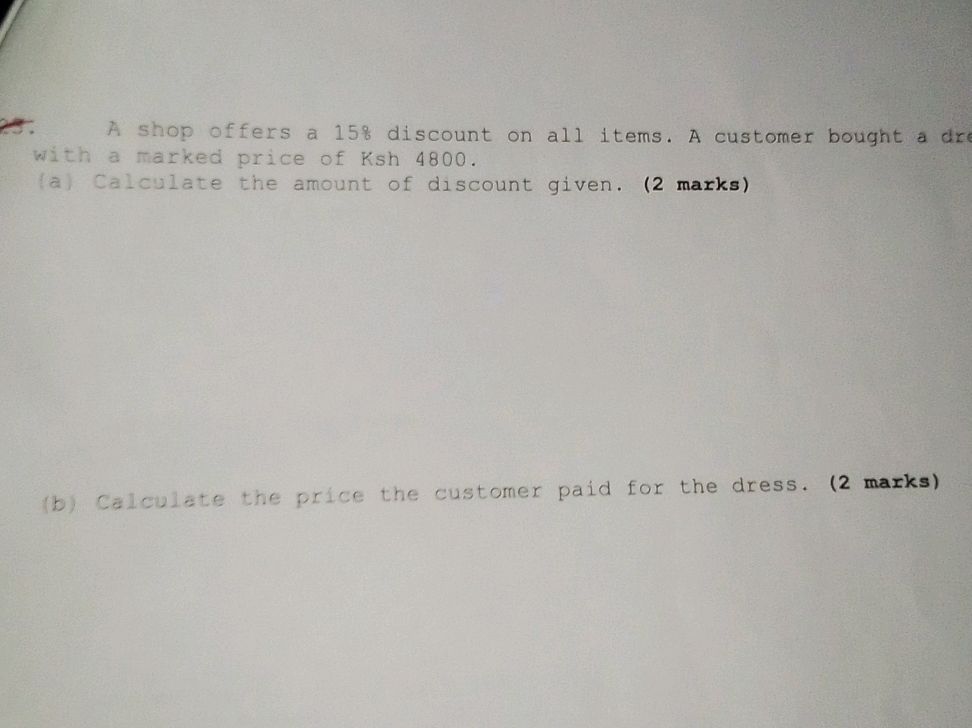 A shop offers a 15% discount on all items. A | StudyX