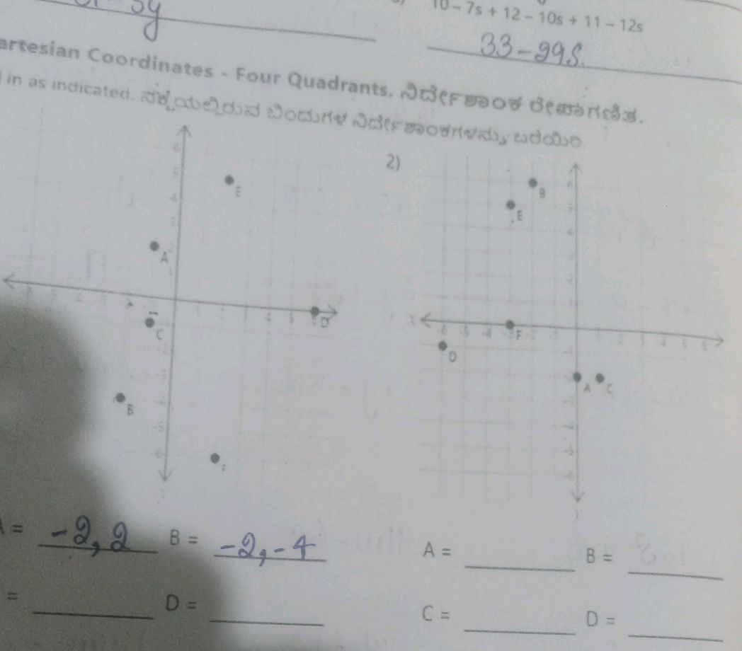 Cartesian Coordinates - Four Quadrants. | StudyX