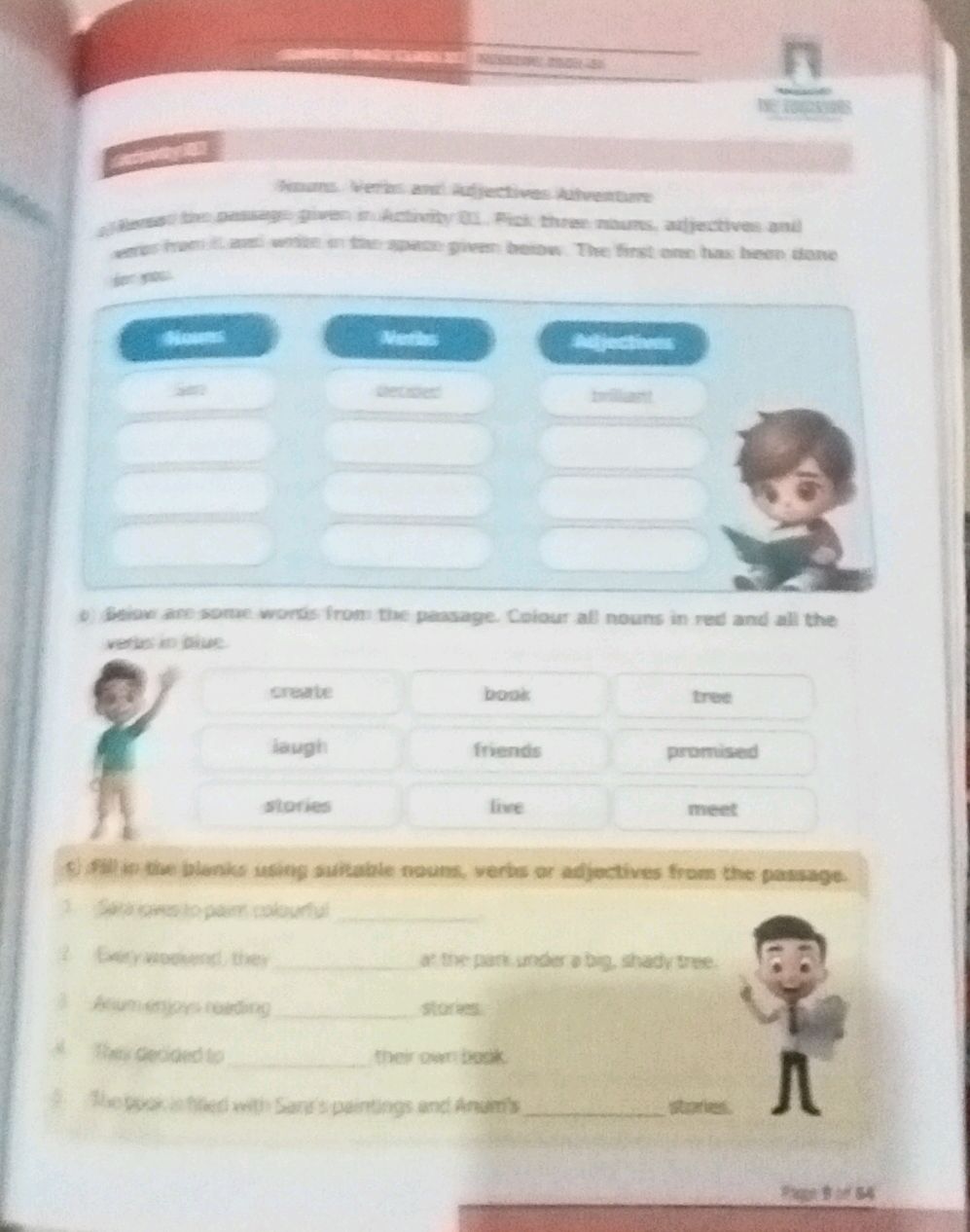 Nouns, Verbs and Adjectives Adventure Fill | StudyX