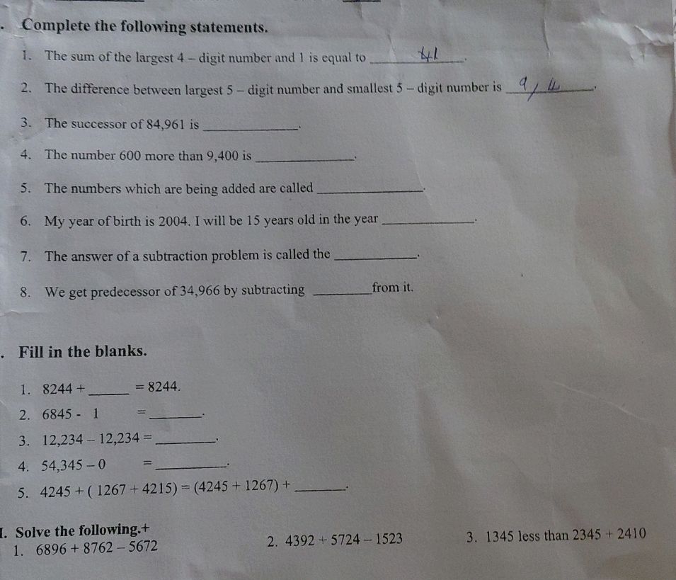 I. Complete the following statements. 1. | StudyX