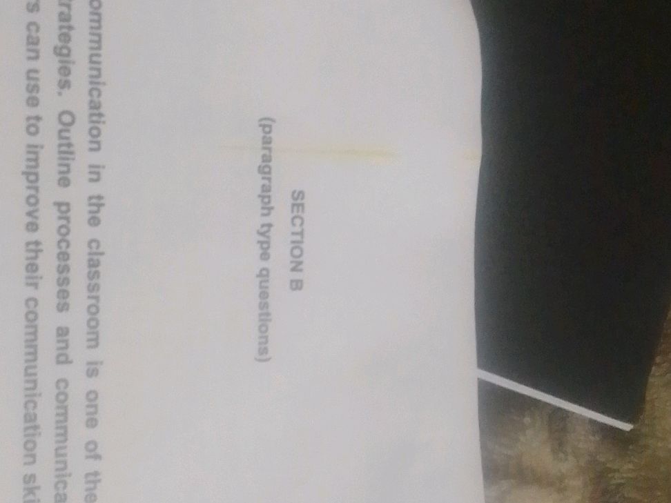 SECTION B (paragraph type questions) | StudyX