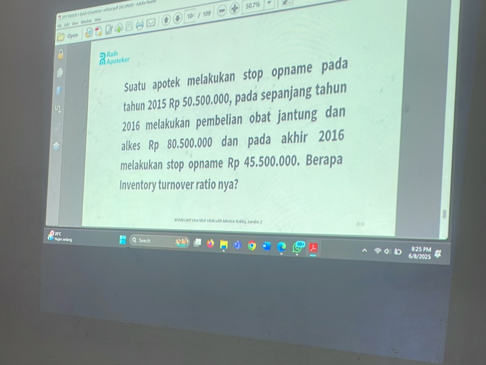 Suatu apotek melakukan stop opname pada | StudyX