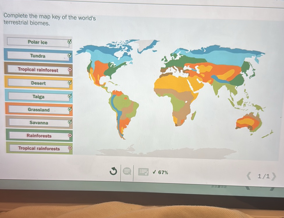 Complete the map key of the world's | StudyX