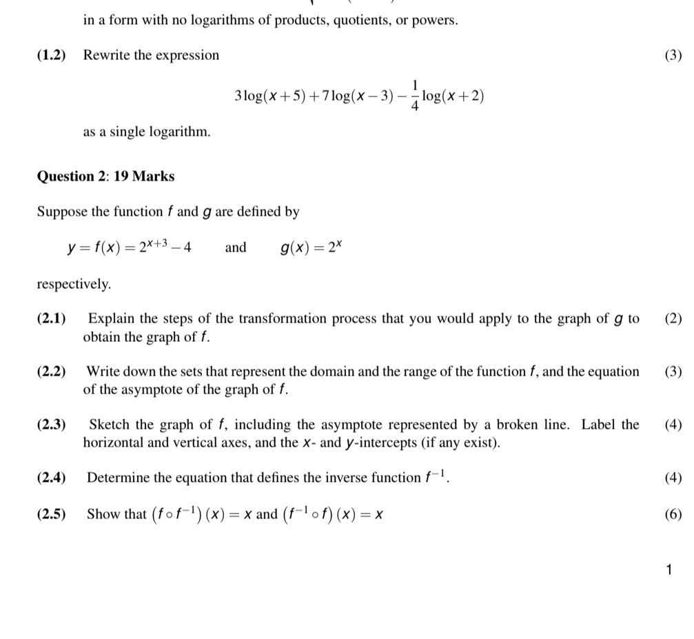(1.2) Rewrite the expression 3log(x+5) | StudyX
