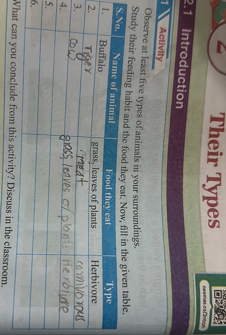 Observe at least five types of animals in | StudyX