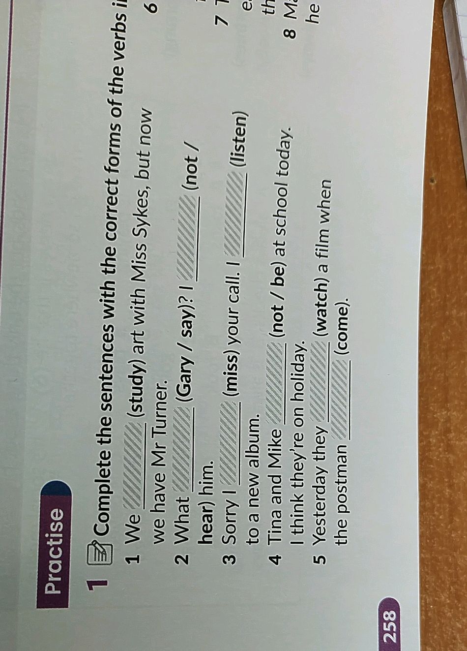 1 Complete the sentences with the correct | StudyX