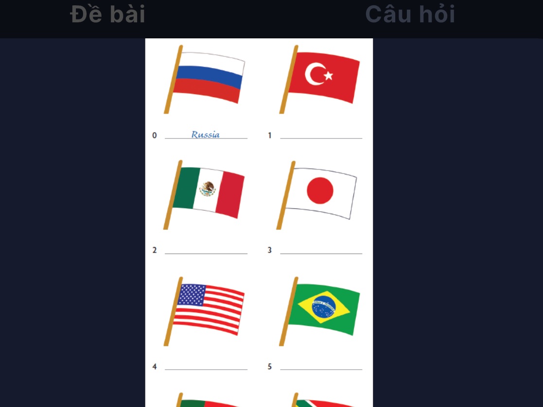 Match the flags with their corresponding | StudyX