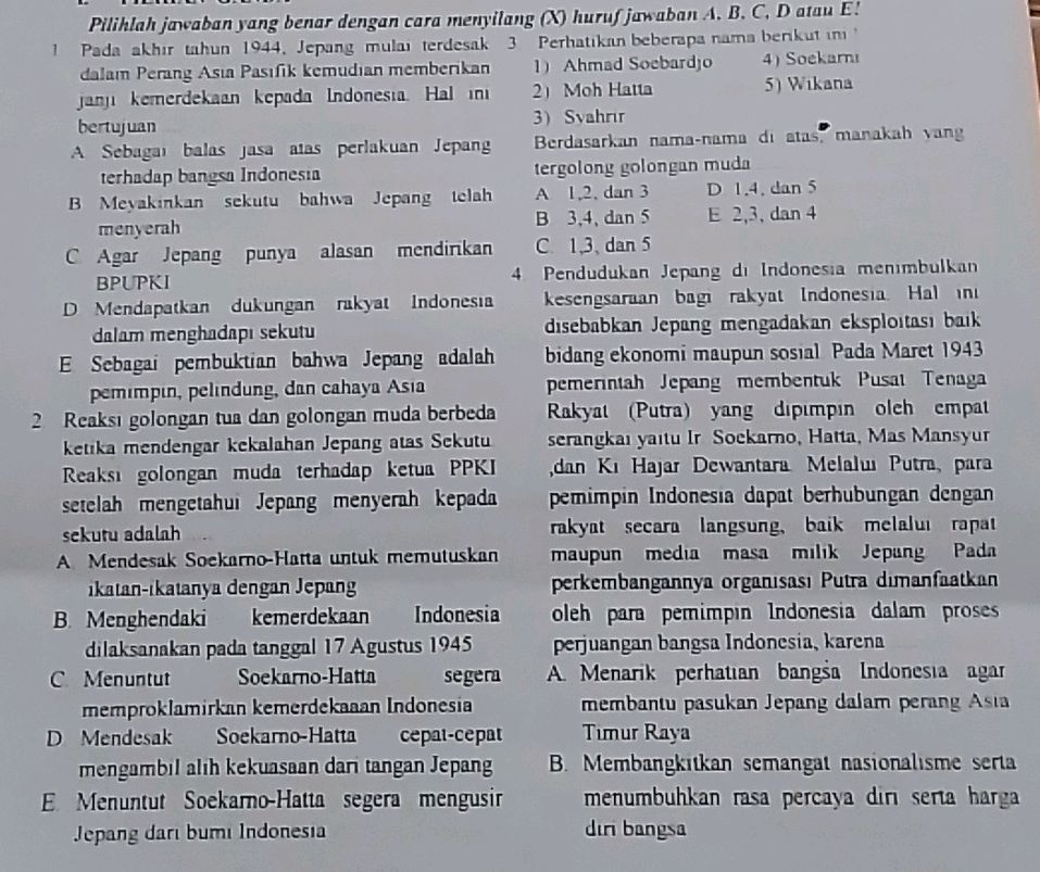 1. Pilihlah jawaban yang benar dengan cara | StudyX