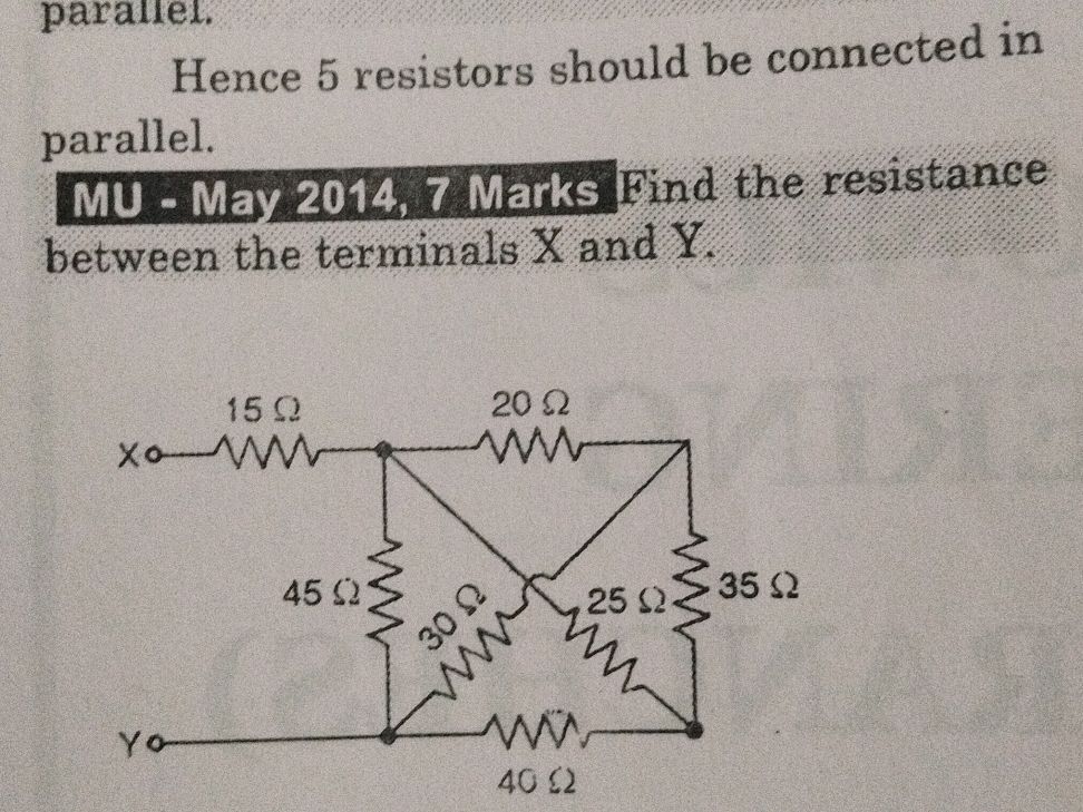 Find the resistance between the terminals X | StudyX