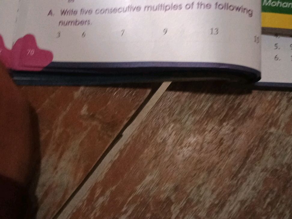 A. Write five consecutive multiples of the | StudyX