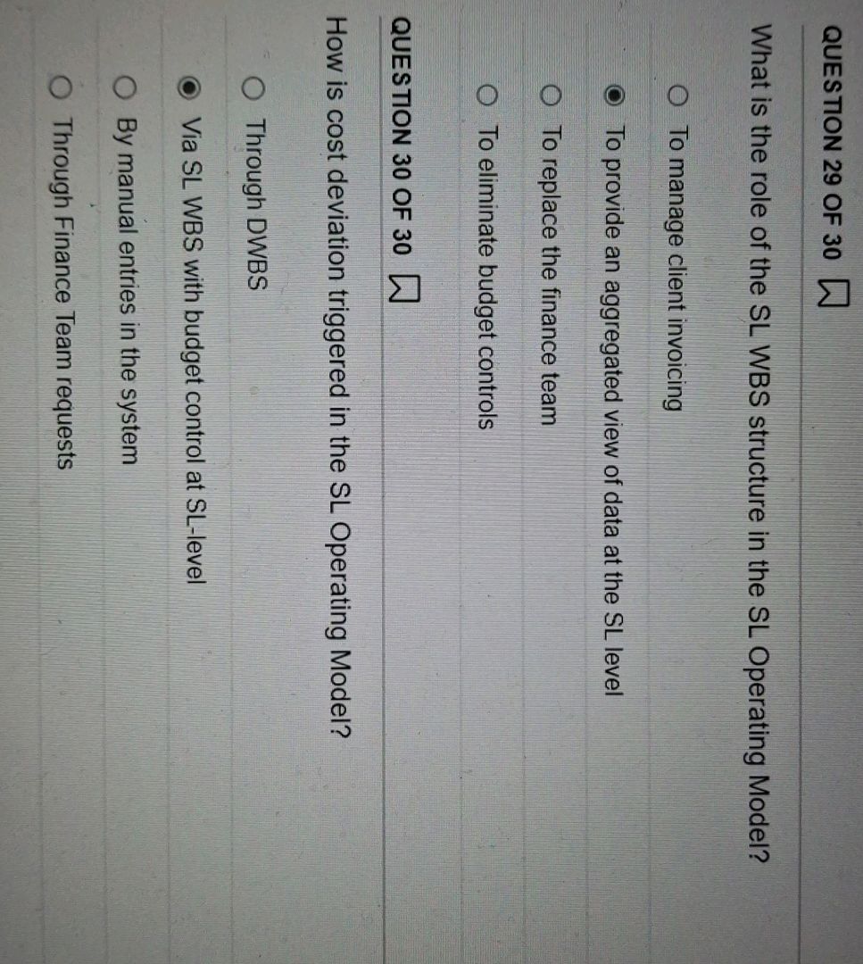 QUESTION 29 OF 30 What is the role of the SL | StudyX