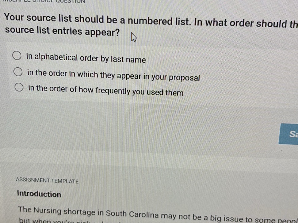 Your source list should be a numbered list. | StudyX