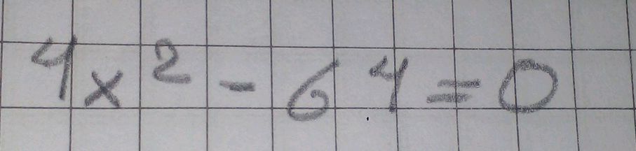 Solve for x: 4x^2 - 64 = 0 | StudyX
