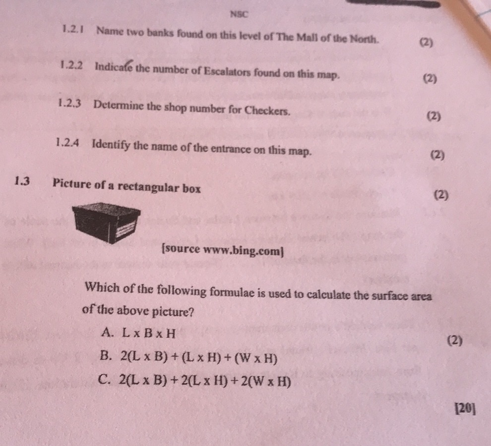 1. 3 Picture of a rectangular box Which of | StudyX