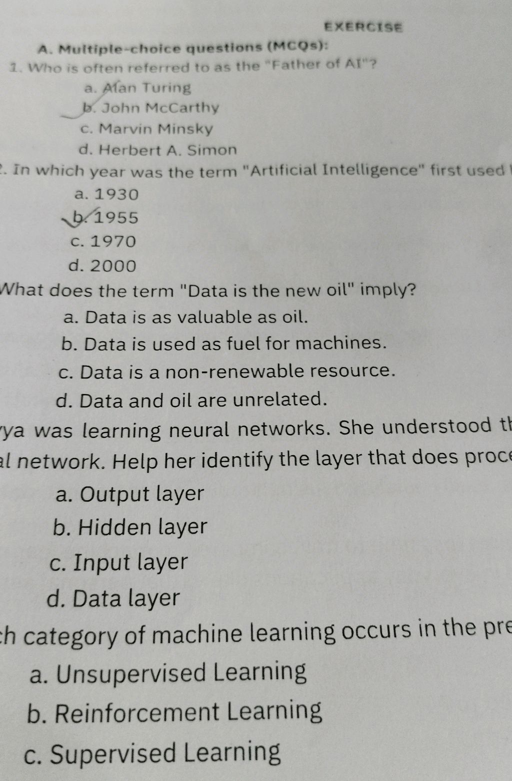 A. Multiple-choice questions (MCQs): 1. Who | StudyX