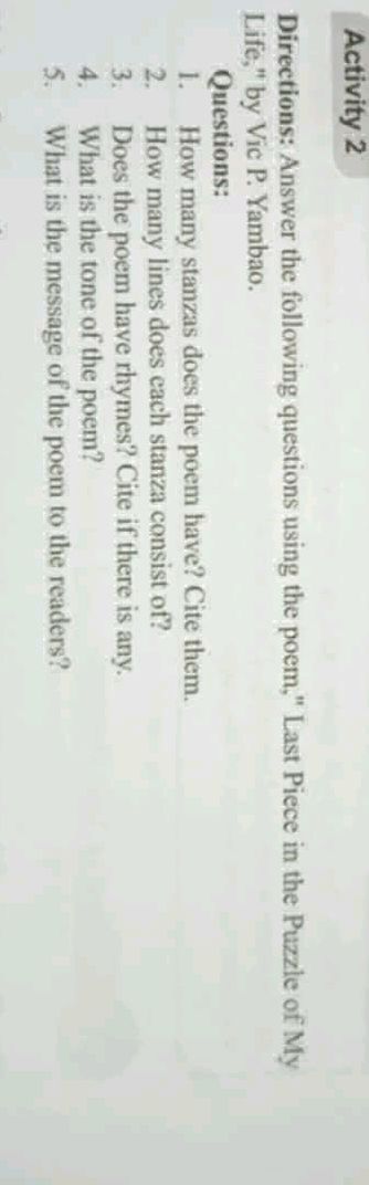 Directions: Answer the following questions | StudyX